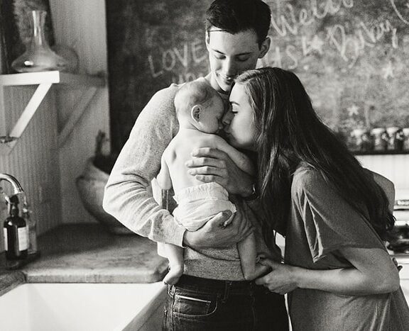 Intimate Family Portraits at Home | PreOwned Wedding Dresses