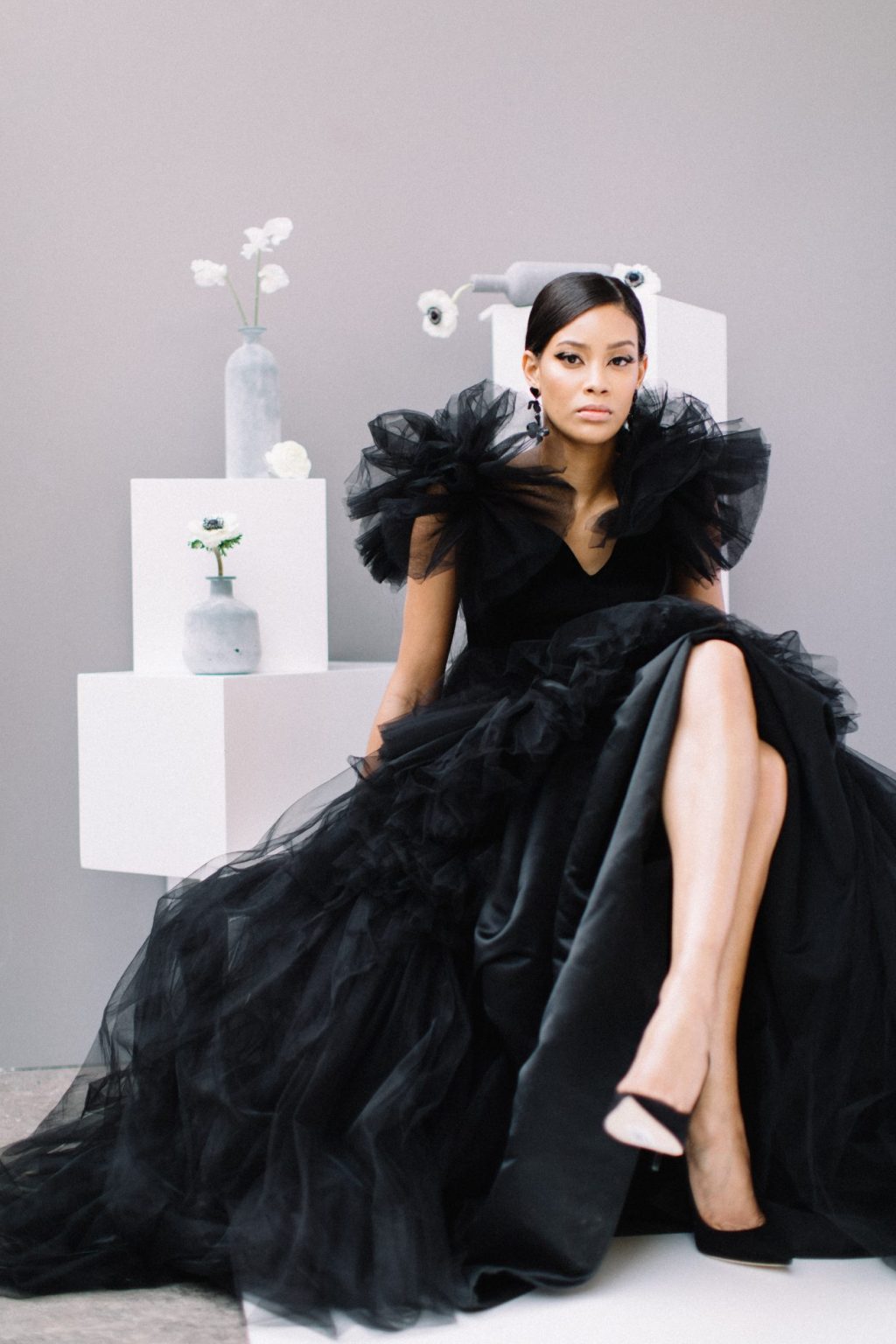 Modern Black and White with Pops of Purple in Contemporary “Shadows and ...