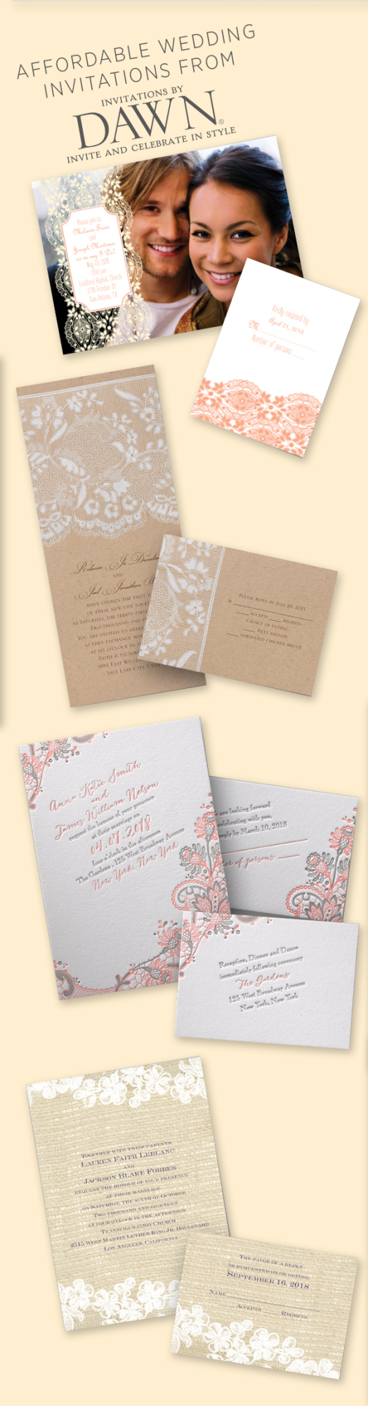Lace Wedding Invitations by Invitations by Dawn | OnceWed.com