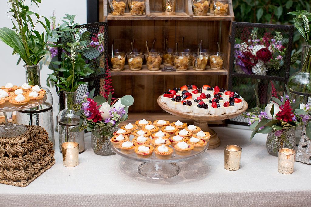 dessert table with greenery | PreOwned Wedding Dresses