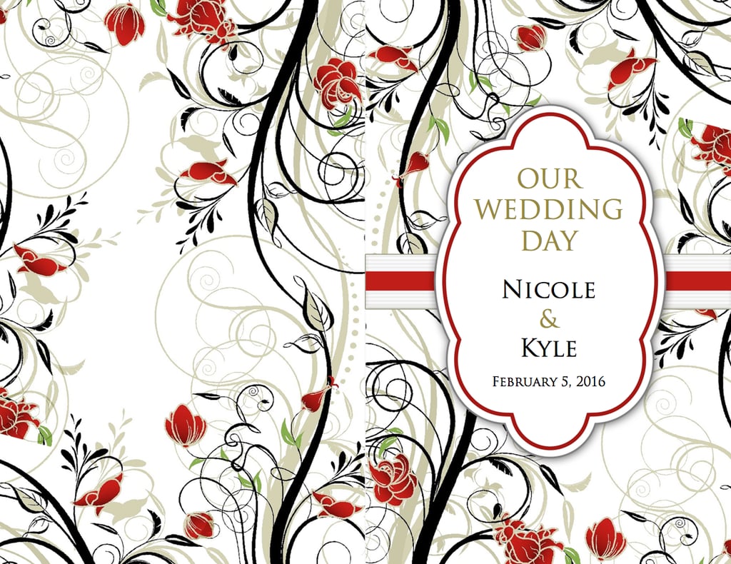 red flourish wedding program template | PreOwned Wedding Dresses